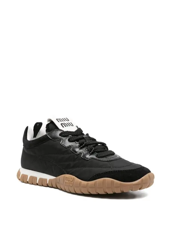 Miu Miu Tyre Technical Fabric And Suede Lace-up Sneakers