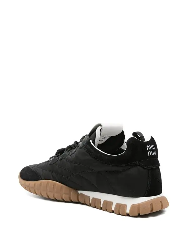 Miu Miu Tyre Technical Fabric And Suede Lace-up Sneakers