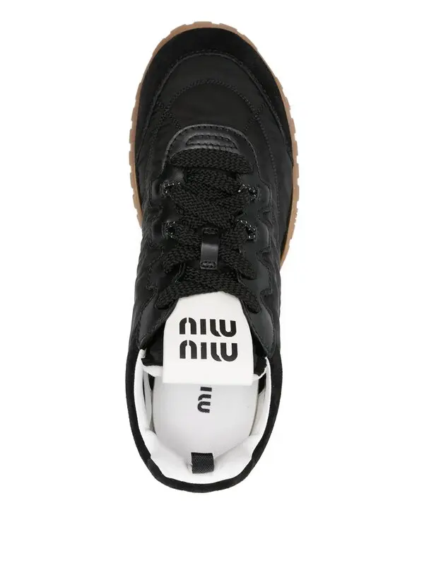 Miu Miu Tyre Technical Fabric And Suede Lace-up Sneakers