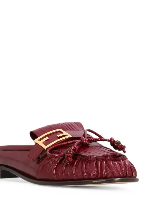 Fendi Baguette Leather Sabots