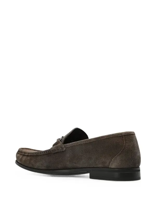 FERRAGAMO Gancini Ornament Suede Loafers