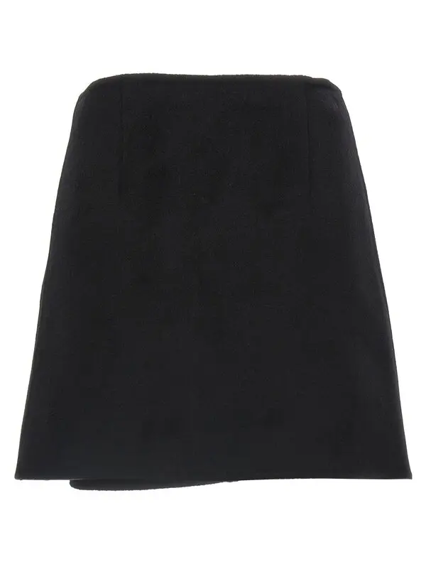 ERMANO SCERVINO Ermanno Scervino Virgin Wool Mini Skirt With Jewel Brooch