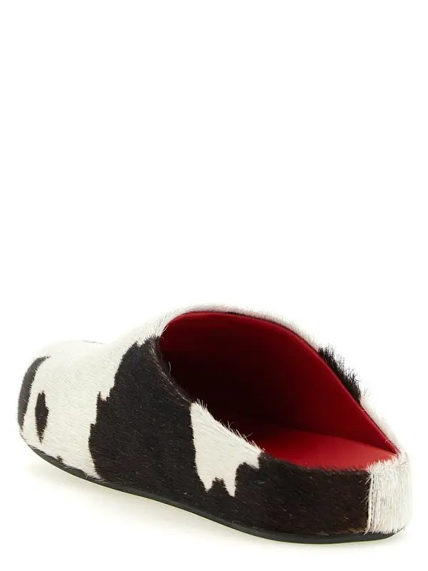 Marni Fussbett Sabots With Animal Print Pony Hair - Multicolor