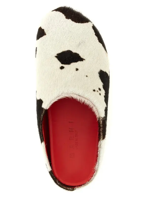 Marni Fussbett Sabots With Animal Print Pony Hair - Multicolor