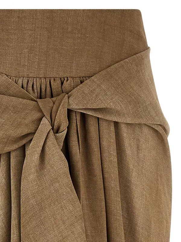 ERMANO SCERVINO Ermanno Scervino Marocain Skirt With Sand Denim Print