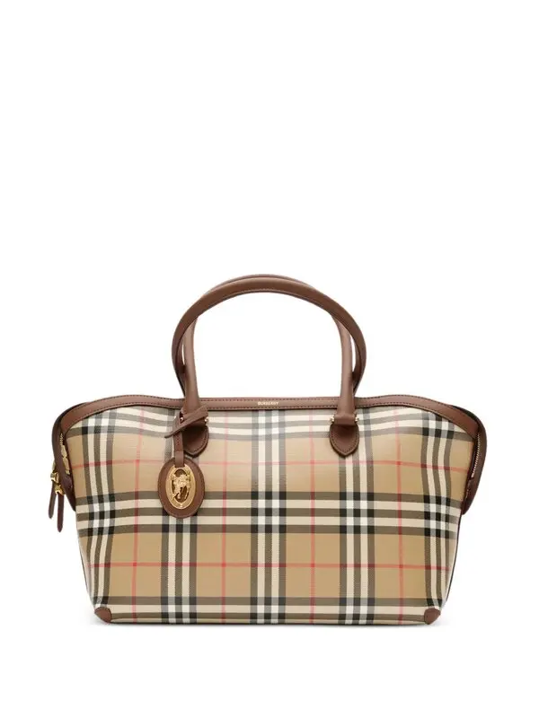 Burberry Small Check Zip Tote Bag - Multicolor