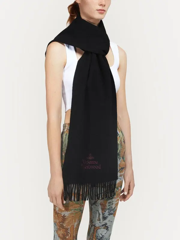 VIVIENNE WESTWOOD Embroidered Wool Scarf
