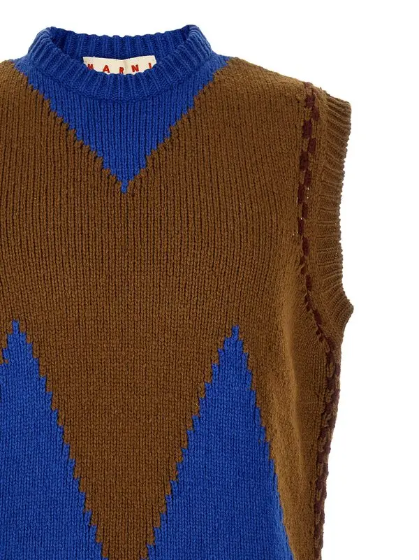 Marni M-shaped Intarsia Vest