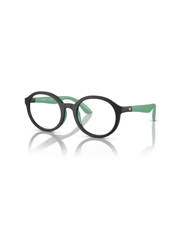 Emporio Armani Round Frame Eyeglasses - Matte Black
