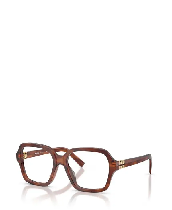 Miu Miu Square Acetate Eyeglasses - Striped Tobacco