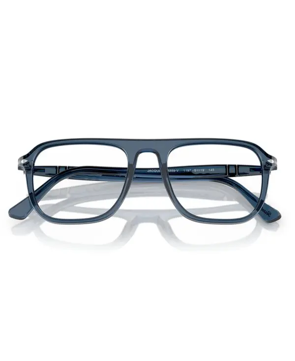 Persol Square Acetate Eyeglasses - Transparent Blue Denim