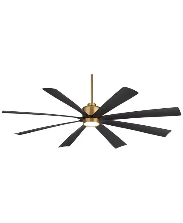 CASA VIEJA 72" Grande Soft Brass Led Ceiling Fan With 18" Downrod - Black