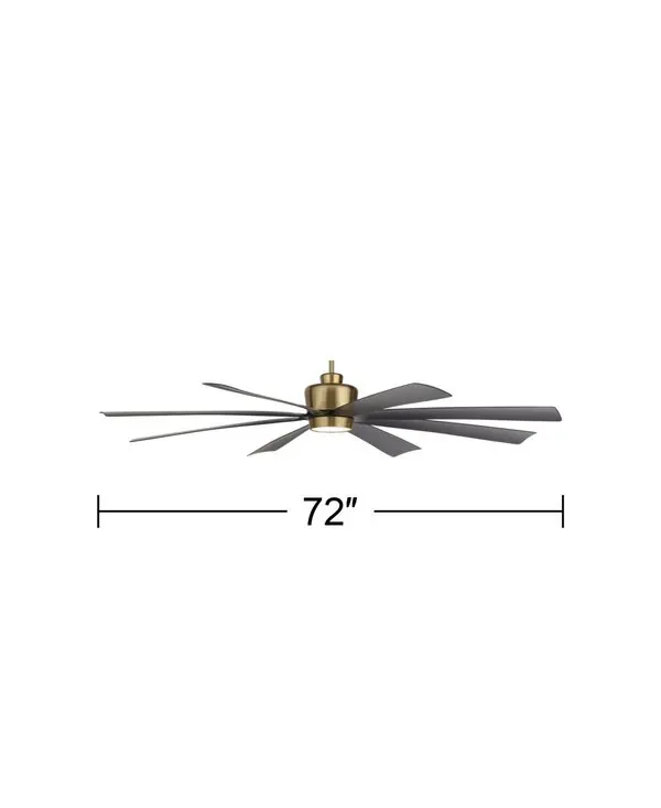 CASA VIEJA 72" Grande Soft Brass Led Ceiling Fan With 18" Downrod