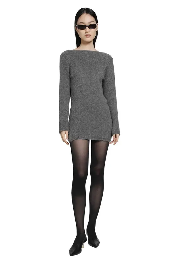 RETORI Brushed Cashmere Mini Dress - Grey