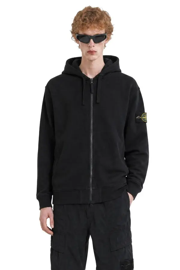 Stone Island 6100009 Cotton Fleece Sweatshirt - Black