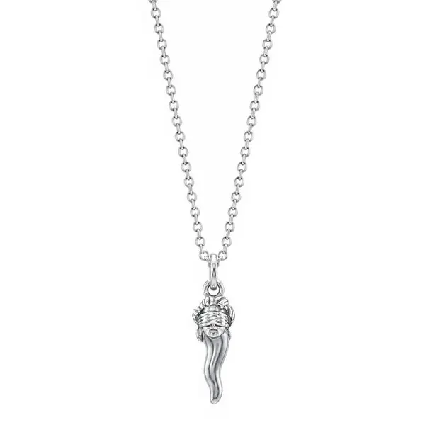 UNALOE Sterling See No Evil Italian Horn Pendant Necklace - Silver