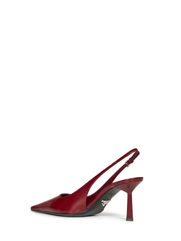 Prada Slingback Pumps With Square Toe And Lacquered Heel - Multicolor