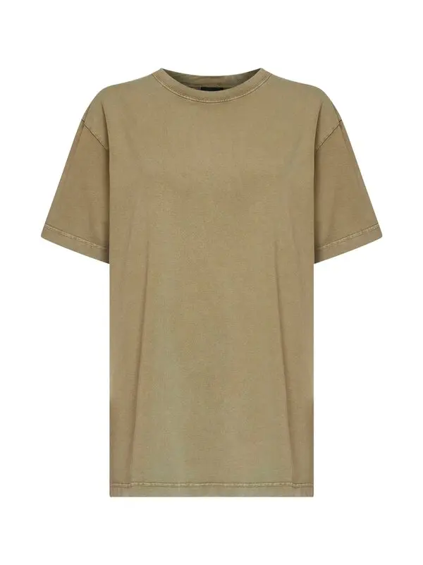 MUGLER Khaki Cotton Jersey Logo T-shirt - Multicolor