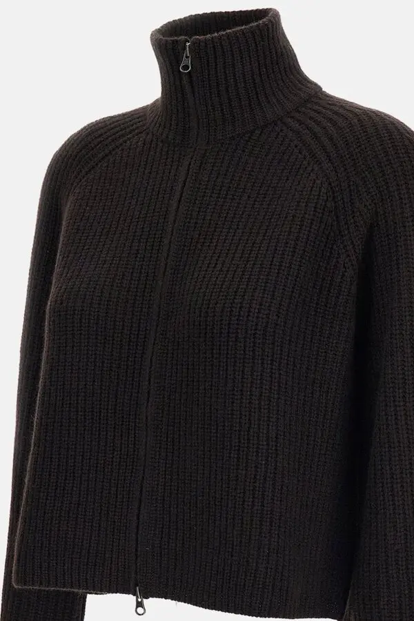 LISA YANG Sadie Zip Cardigan In Heavy-knit Pure Cashmere - Multicolor