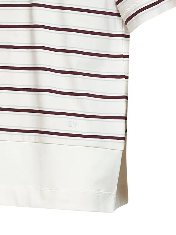 Bottega Veneta White Striped Cotton Layered T-shirt