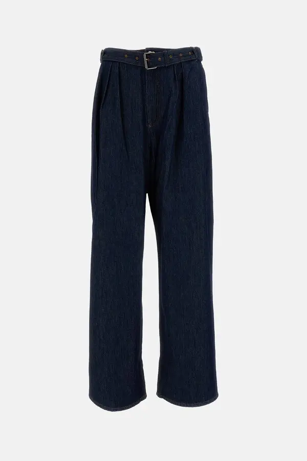 Dries Van Noten Belted Pleated Jeans - Multicolor