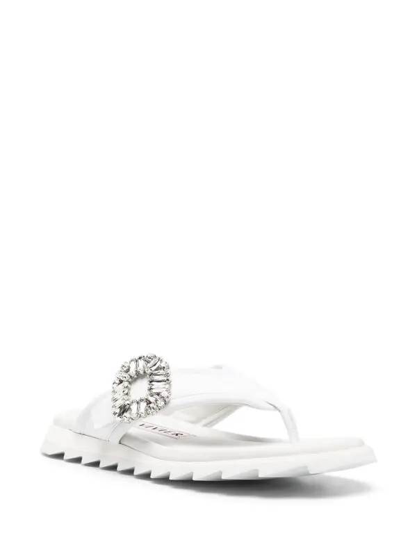 ROGER VIVIER Slidy Flip Leather Thong Sandals - Multicolor
