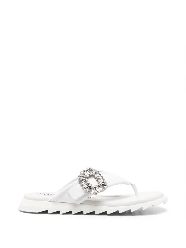 ROGER VIVIER Slidy Flip Leather Thong Sandals - Multicolor