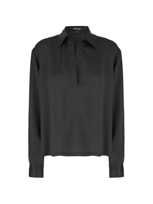 TOM FORD Silk Satin Polo Shirt - Multicolor
