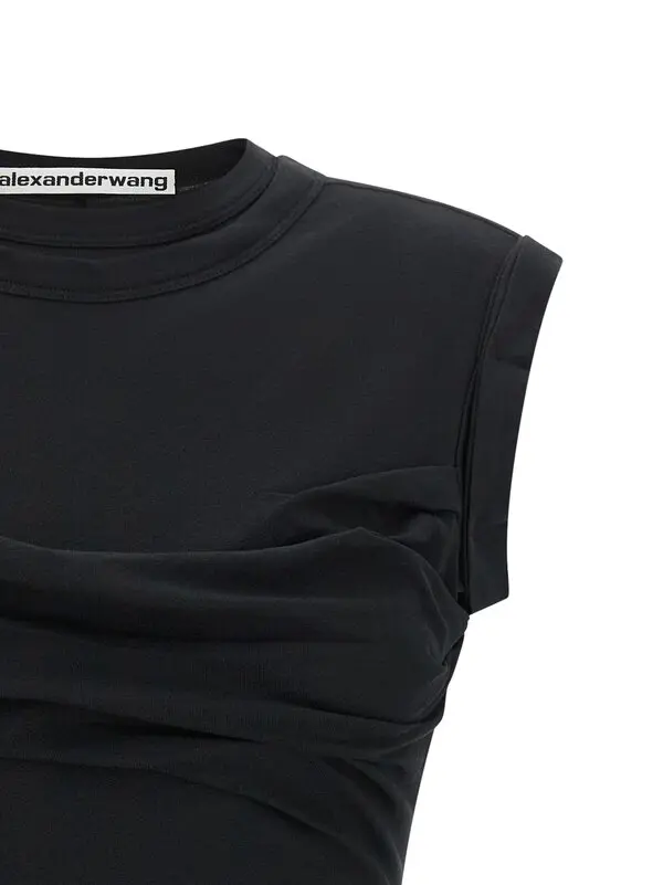 Alexander Wang Twisted Bust Layered Dress - Black