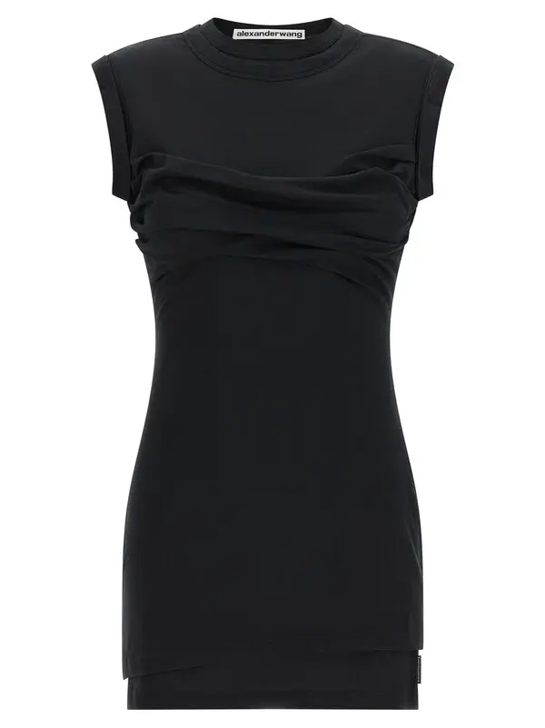 Alexander Wang Twisted Bust Layered Dress - Black