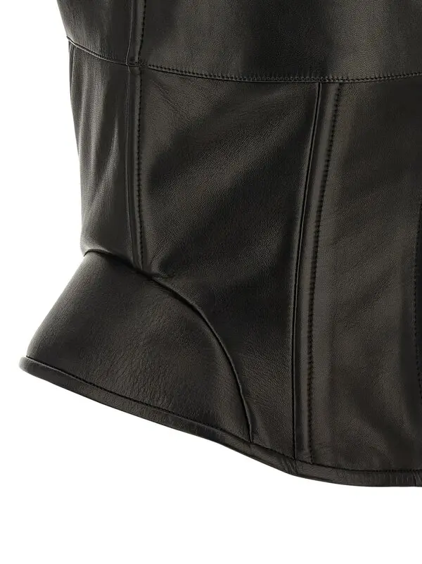 ERMANO SCERVINO Ermanno Scervino Peplum Leather Bustier Top