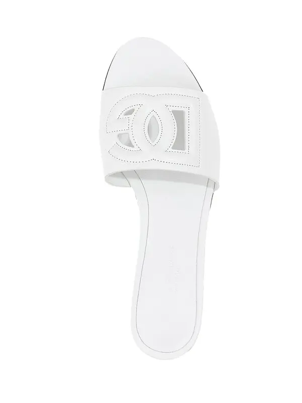 Dolce & Gabbana Dg Millennials' Cut-out Slide Sandals - White