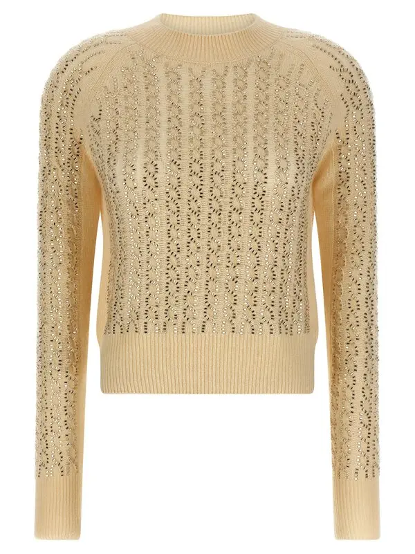 ERMANO SCERVINO Ermanno Scervino Baguette Studded Sweater - Cream