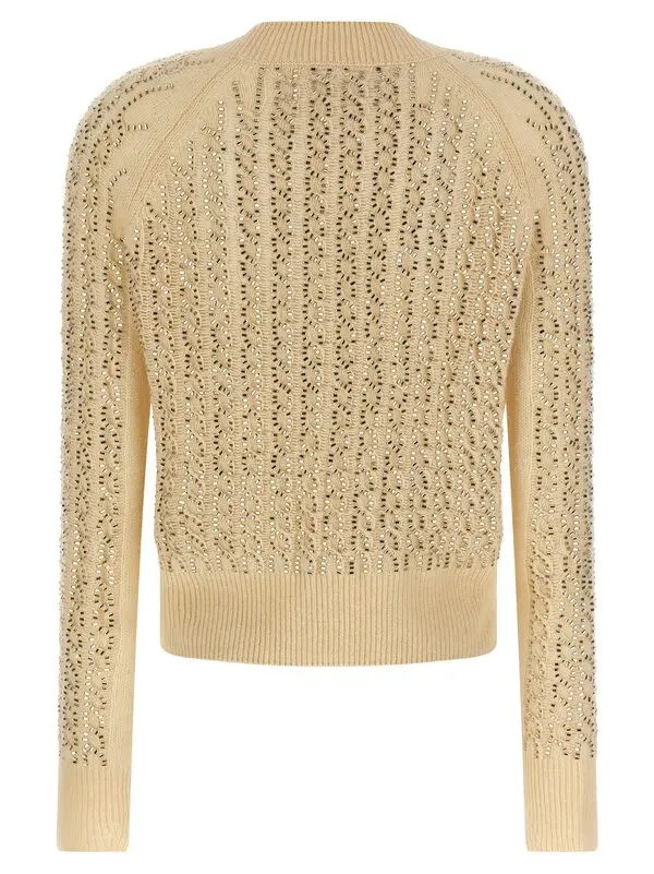 ERMANO SCERVINO Ermanno Scervino Virgin Wool And Cashmere Blend Sweater With Baguette Studs