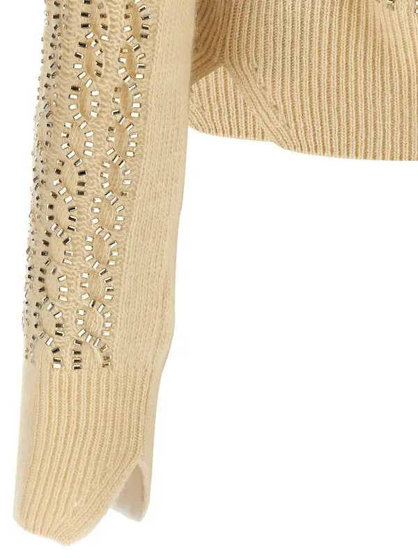 ERMANO SCERVINO Ermanno Scervino Virgin Wool And Cashmere Blend Sweater With Baguette Studs