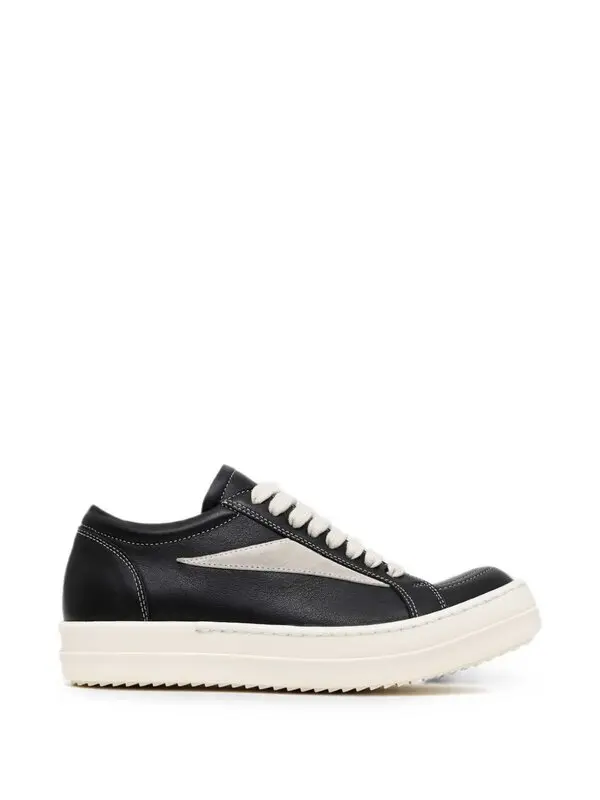 Rick Owens Leather Sneakers With Contrast Stitching - Multicolor