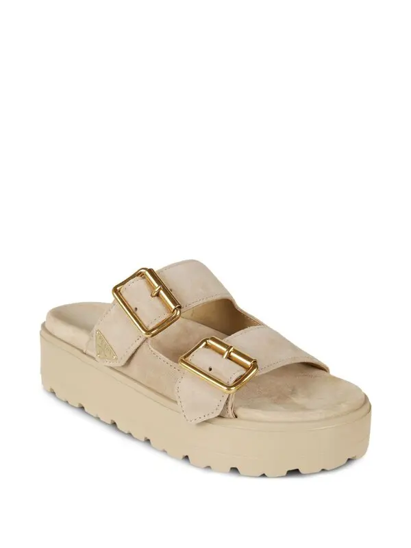 Prada Suede Leather Platform Sandals - Multicolor