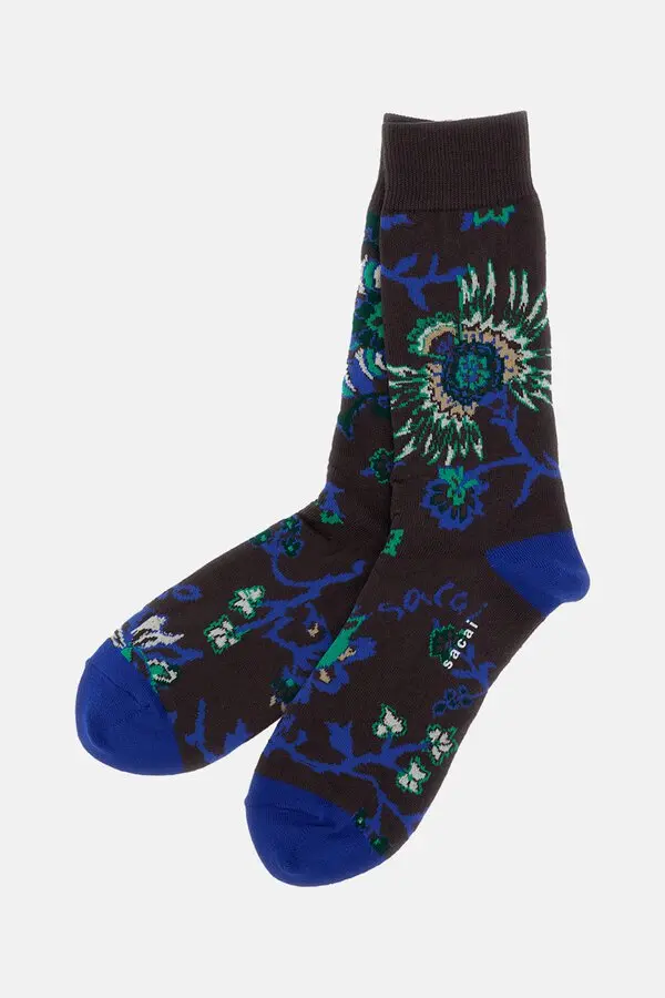 Sacai Floral Jacquard Patterned Socks - Multicolor