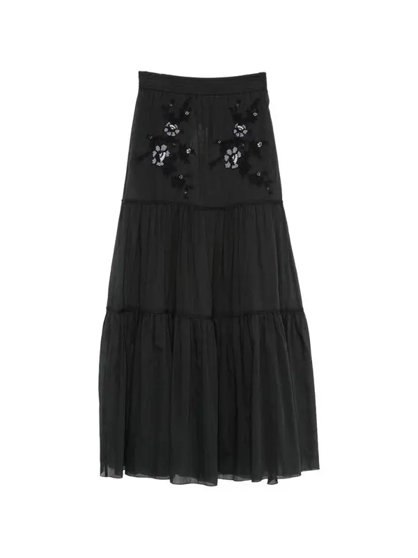 ERMANO SCERVINO Ermanno Scervino Embellished Tiered Maxi Skirt