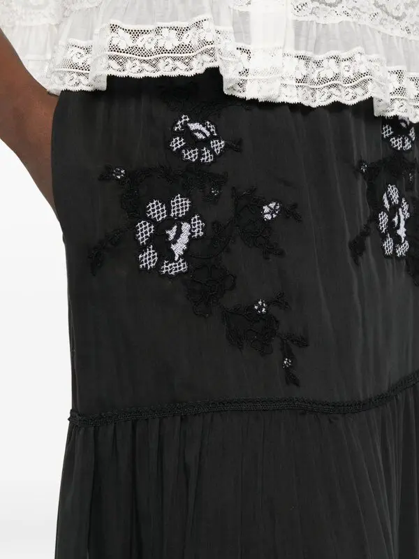 ERMANO SCERVINO Ermanno Scervino Embellished Tiered Maxi Skirt