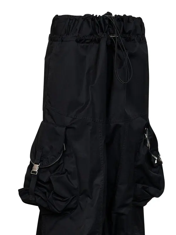 Attico Black Gabardine Cargo Trousers - Multicolor