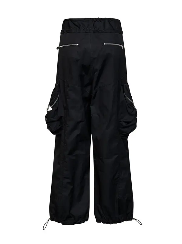 Attico Black Gabardine Cargo Trousers - Multicolor