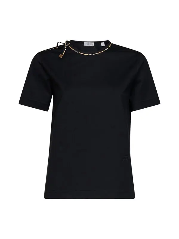 Burberry Cotton T-shirt With Check Ties