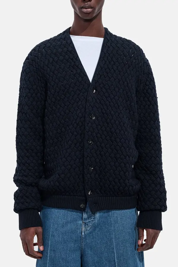 Bottega Veneta Intrecciato Wool Cardigan - Multicolor