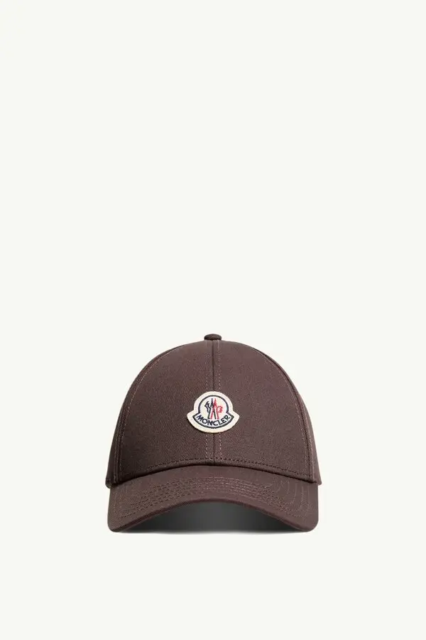 Moncler Cotton Gabardine Baseball Cap - Brown