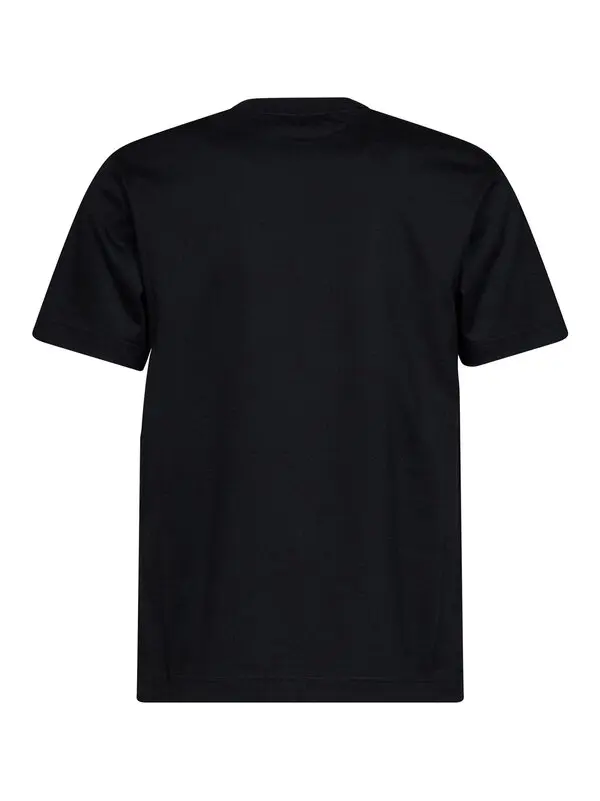 Burberry Black Cotton T-shirt With Knight Patch