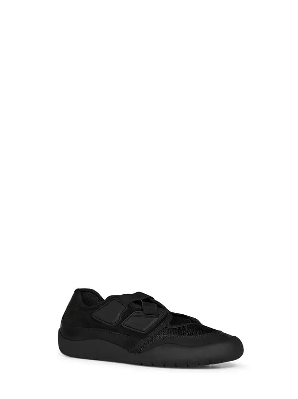 Prada Speedrock Sneakers In Black Leather And Mesh - Multicolor