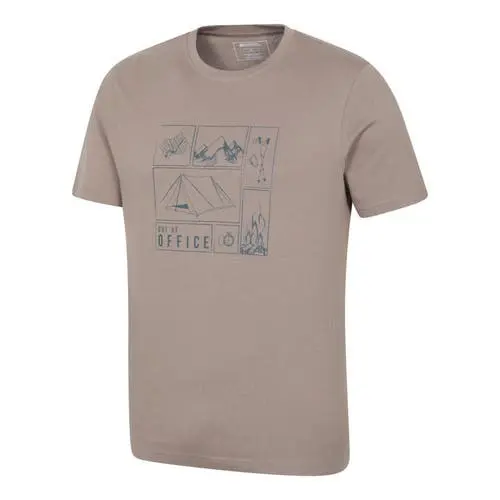 Mountain Warehouse Camping Sketch Natural T-shirt