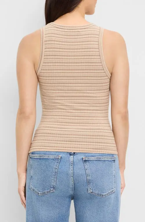 Michael Stars Carolie Ribbed Tank - Macadamia