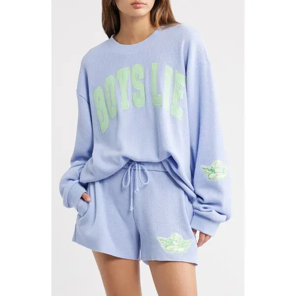BOYS LIE Razzle Dazzle Graphic Waffle Sweatshirt - Lilac